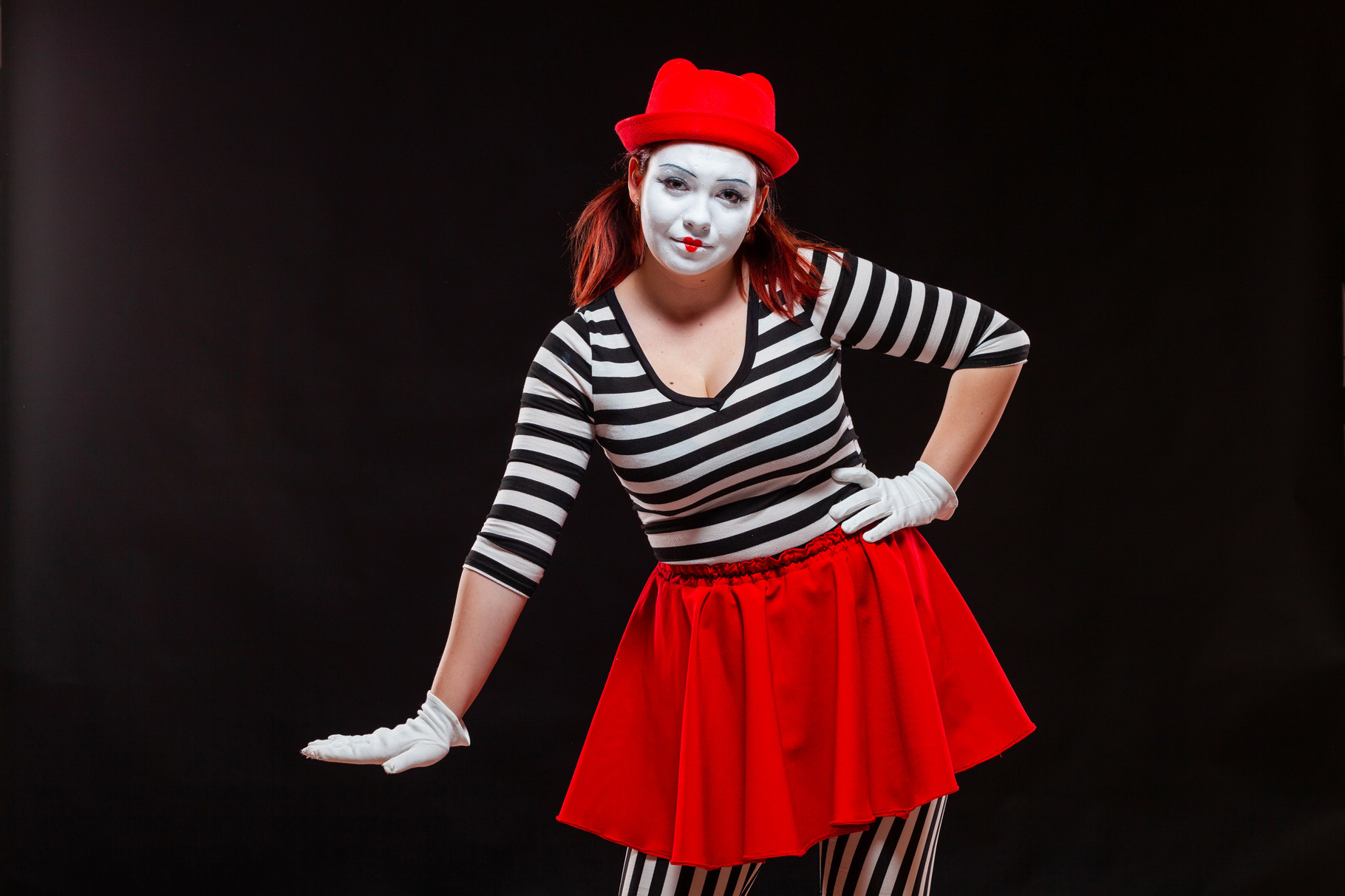 Portrait of female mime artist featuring pantomime, mime, and ...