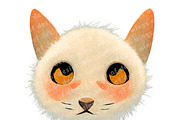 Sad Cat Head Clipart PNG Art, an Animal Illustration by wings of design