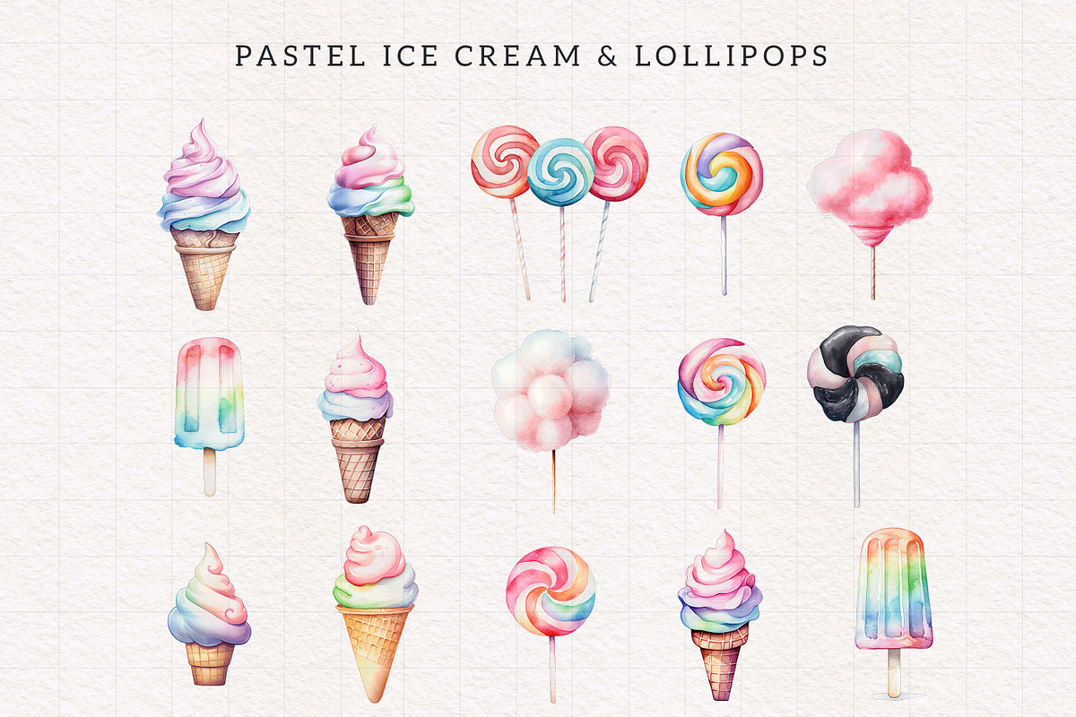 Sweet Treats Clipart Bundle, a Food Illustration by PaintPixelCo
