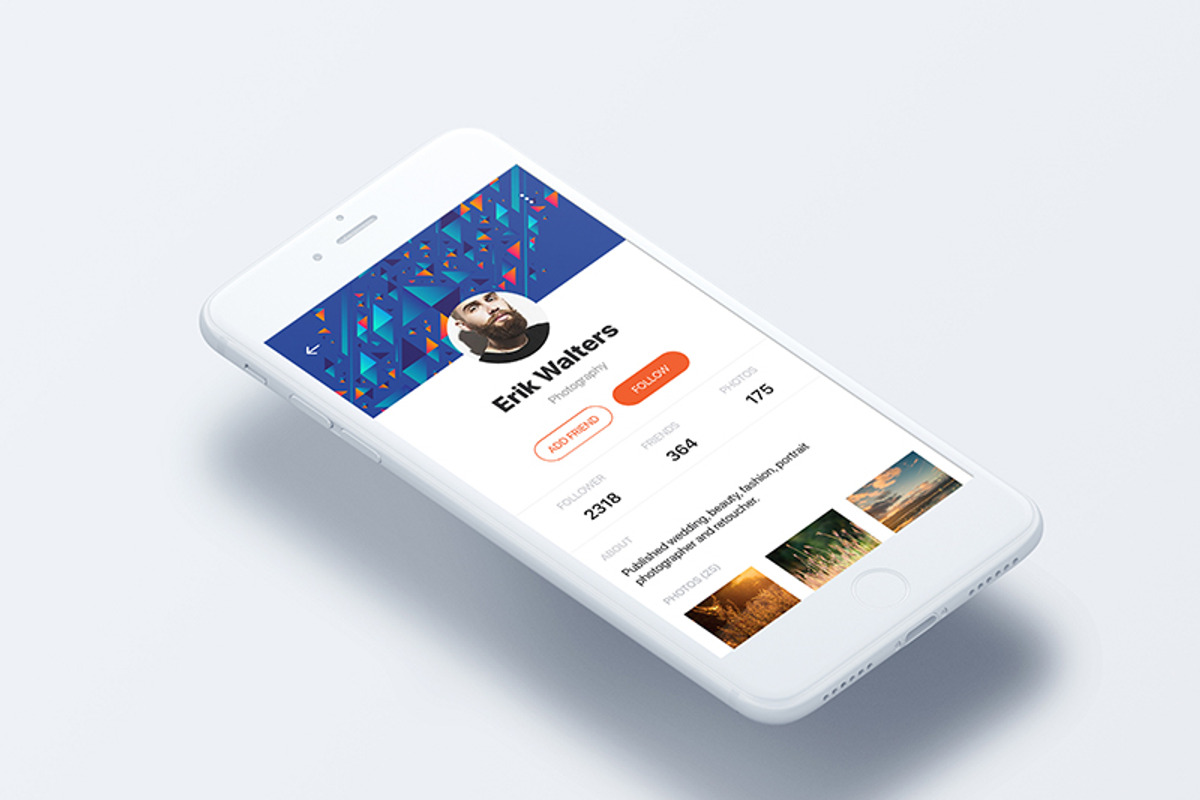 Profile Mobile App UI Kit, an App Template by hoangpts