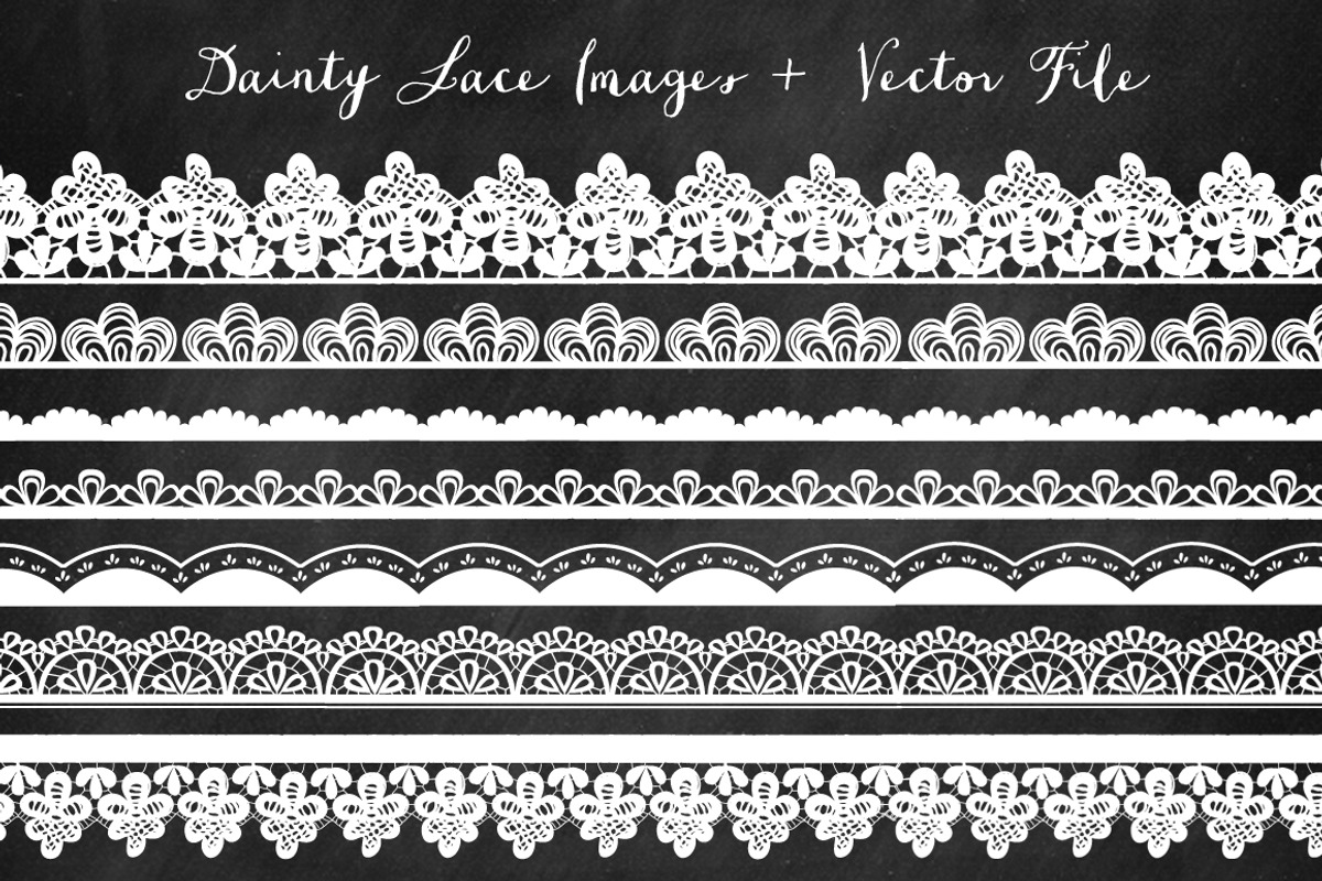 Borders Lace Clip Art, a Decorative Illustration by FIELDandFOUNTAIN