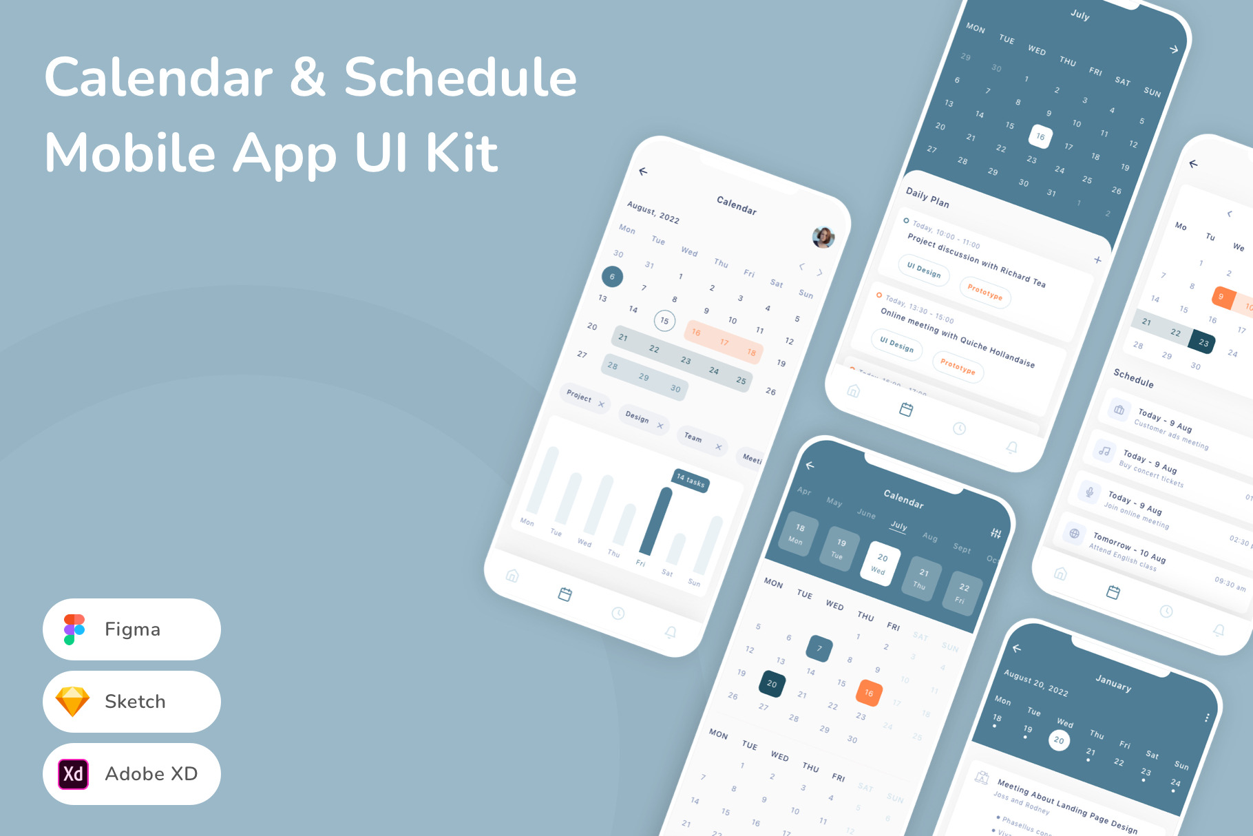 Calendar Schedule Mobile App UI Kit, an UI Kit Template by Betush