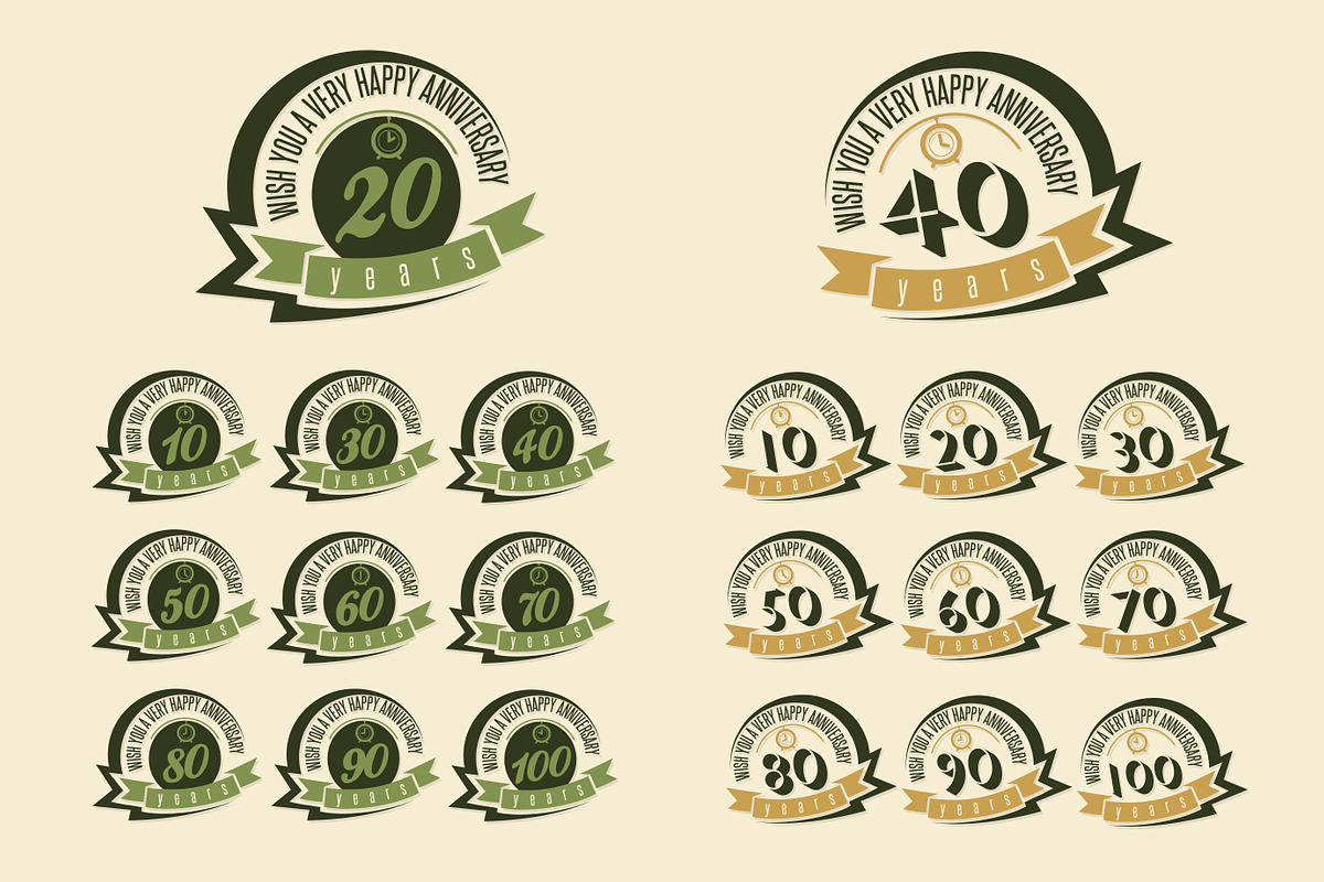 Anniversary design collection, a Card Template by Vector Maker