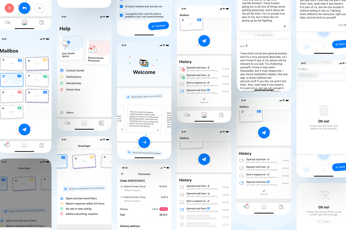 Gentle - MailBox App UI Kit | Creative Market