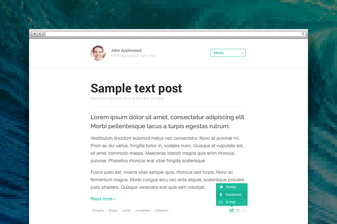 Debut tumblr theme, a Websites & App Template by Pixel Revel