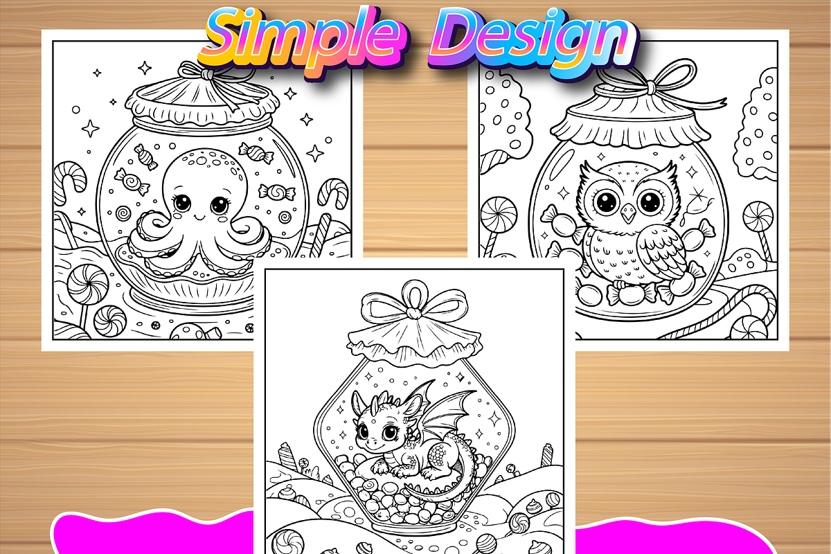 Animal in Jar Bold & Easy Color Book, an Animal Illustration by Design Home