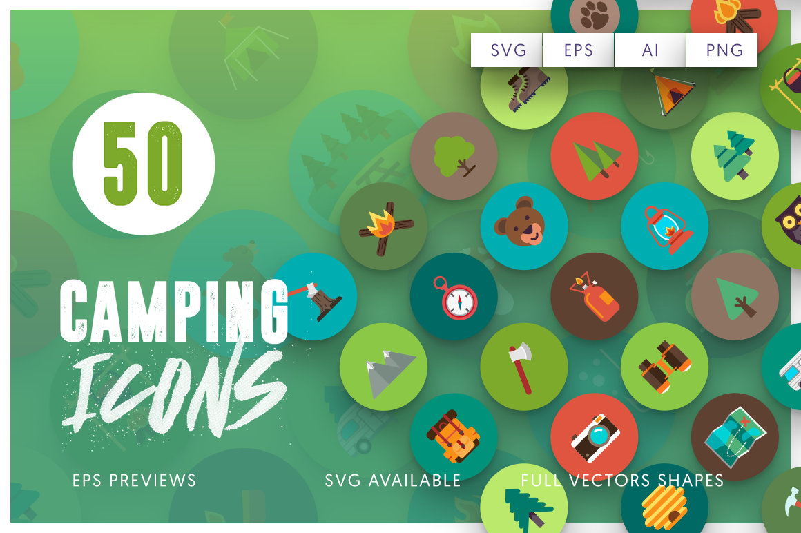 Camping Icons | Download SVG, PNG, EPS Icons | Creative Market