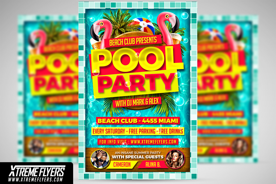 Pool Party Flyer, a Flyer Template by XtremeFlyers