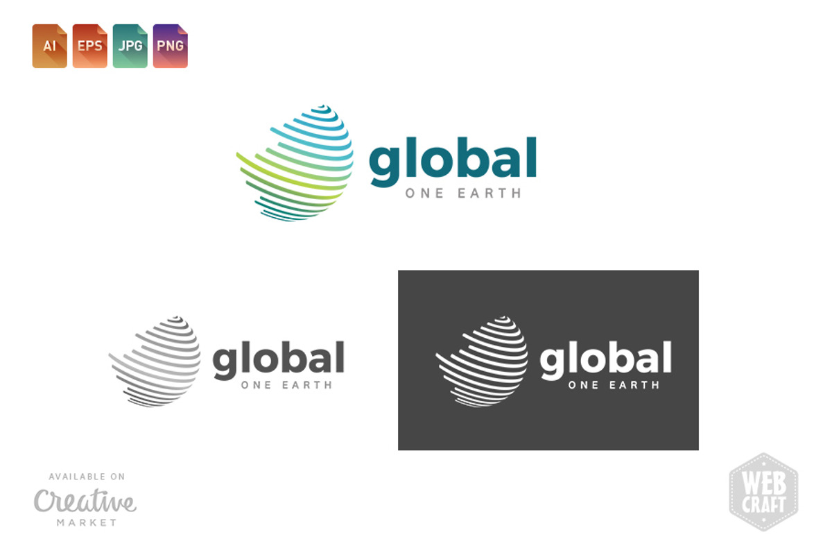 Global One Earth Logo Template, a Branding & Logo Template by WebCraft