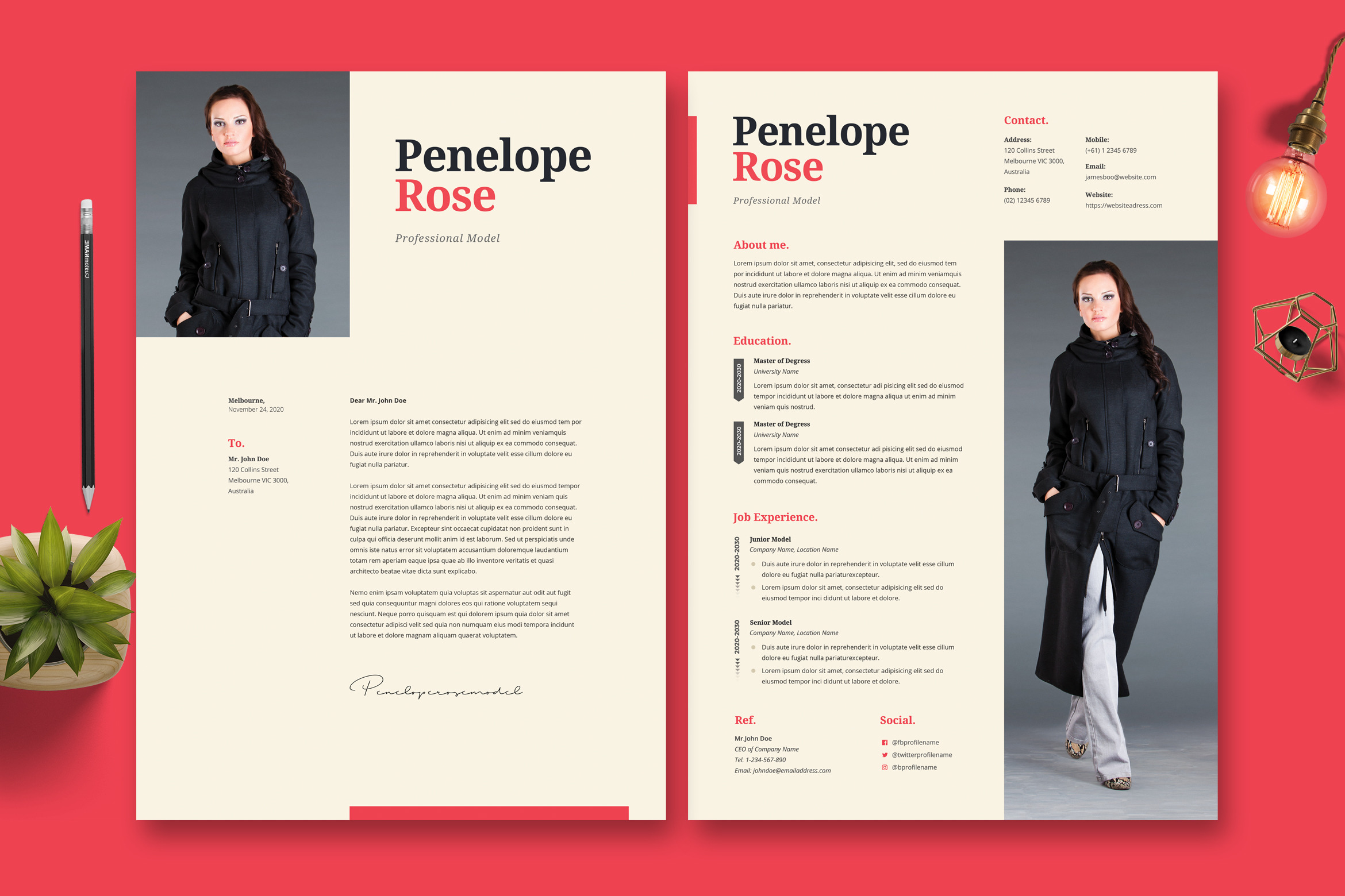 Model Resume CV Template 43, a Resume Template by Boostock