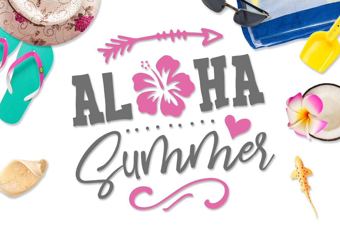 Aloha Summer SVG DXF PNG EPS, an Illustration by TheBlackCatPrints