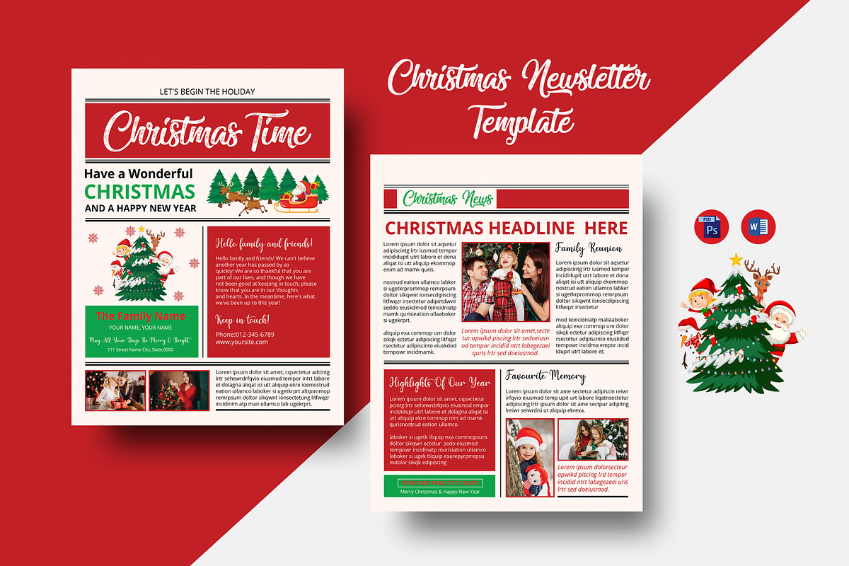 Christmas Newsletter Template, a Stationery Template by Ultimate ...