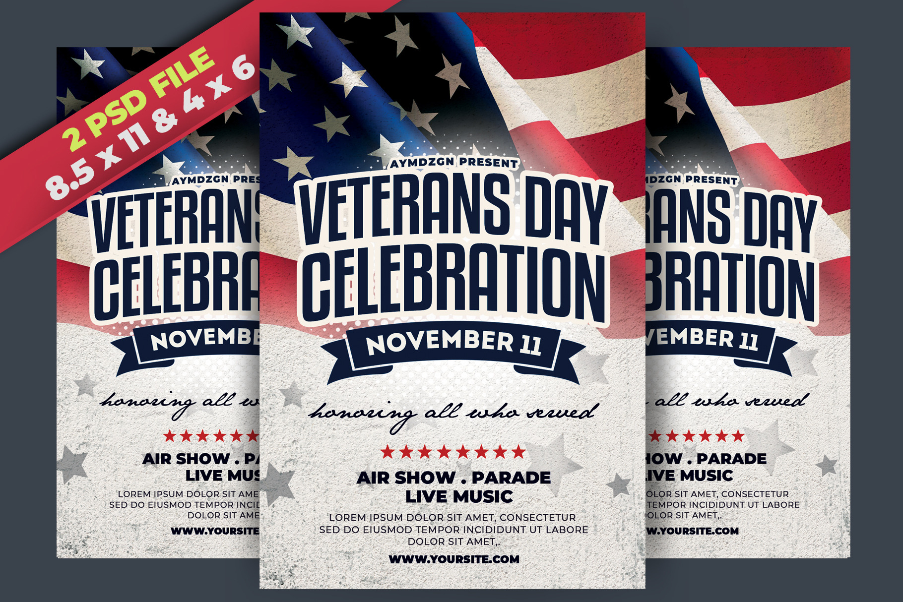 Veterans Day Flyer, a Flyer Template by AyumaDesign