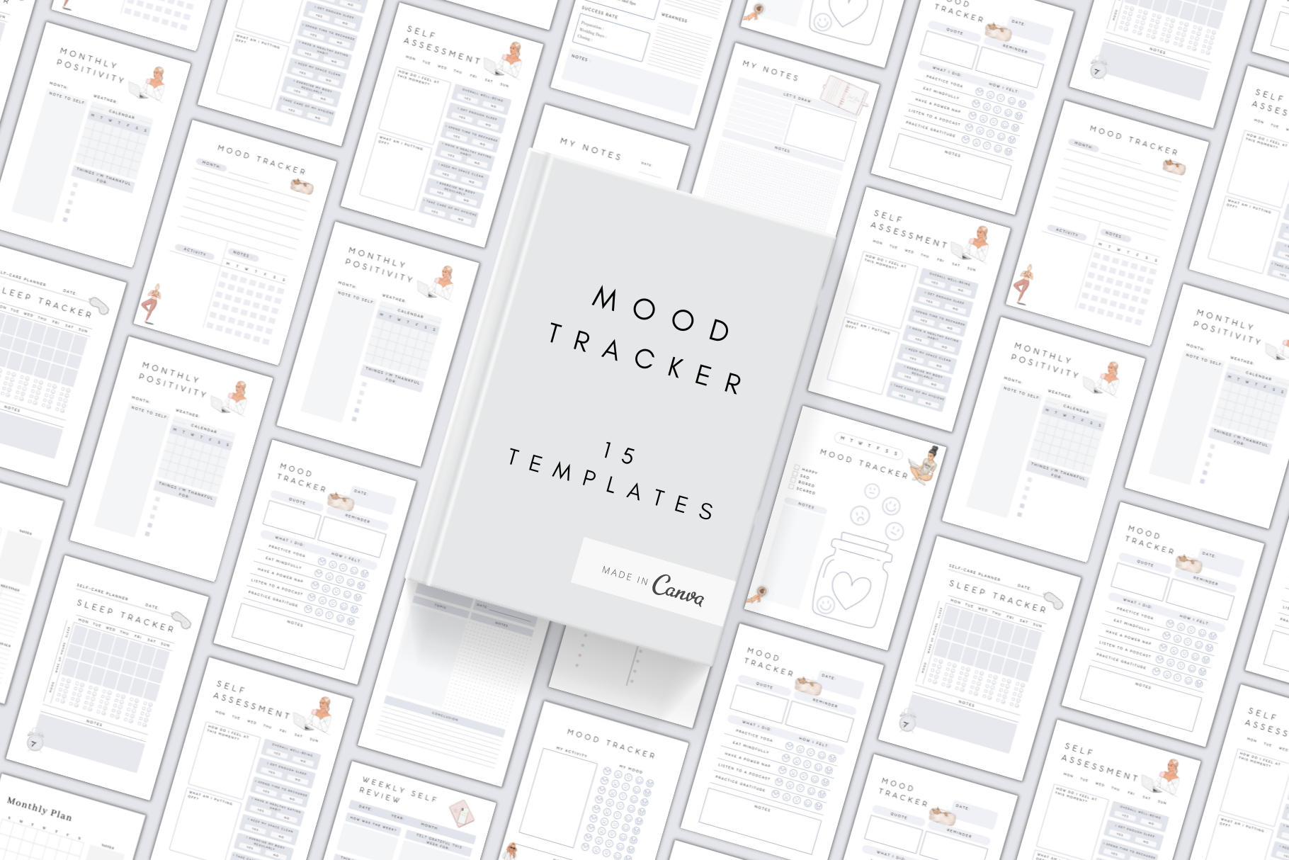 Editable Mood Tracker Templates, a Stationery Template by BRANDcontent