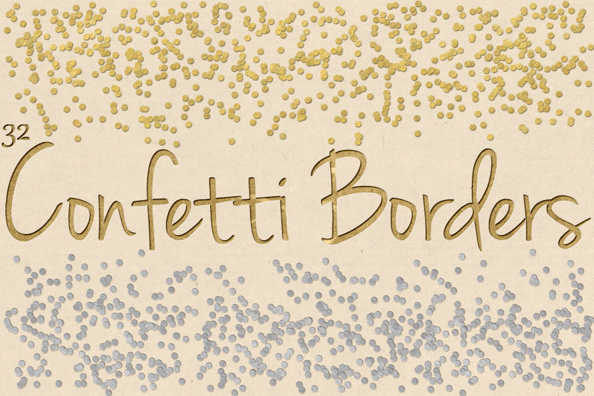 Digital Confetti Border Clipart Pack, an Object Graphic by Paper Element