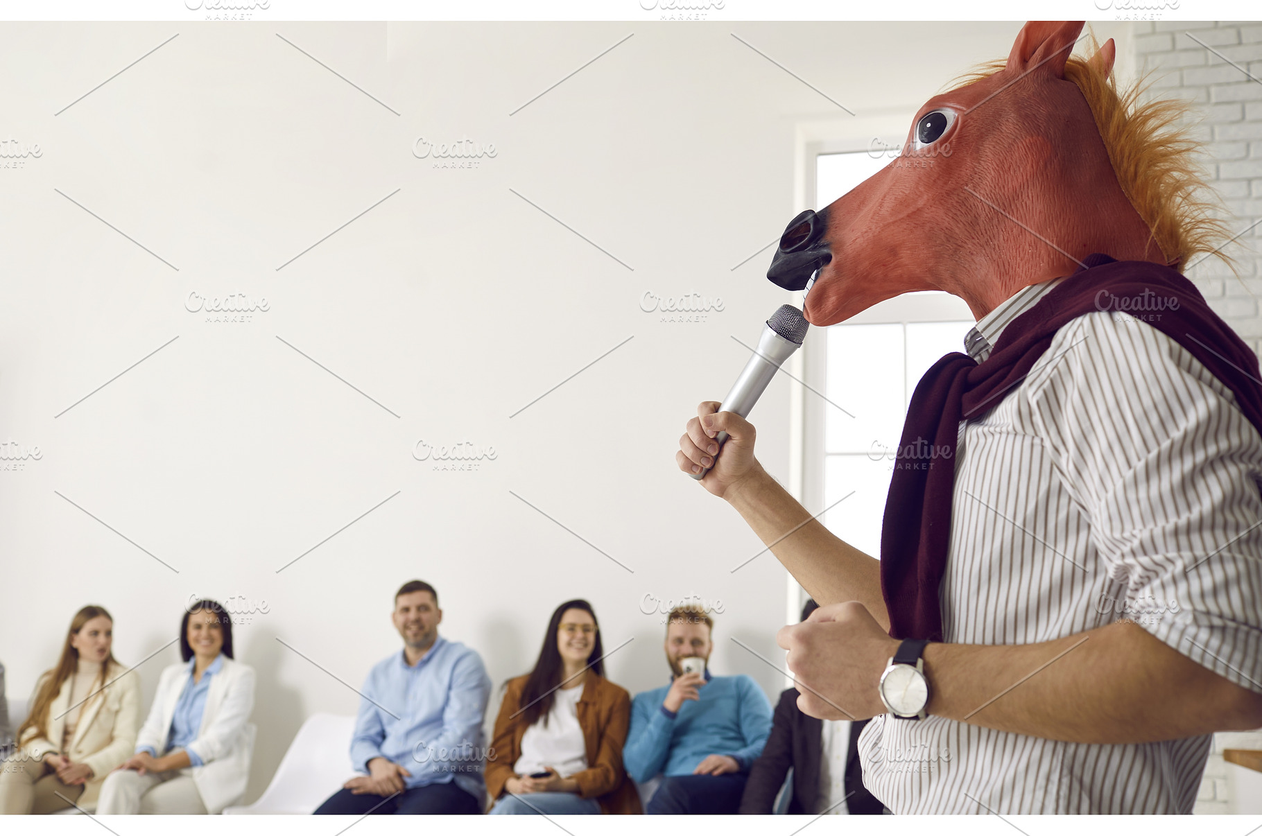 Business speaker in horse mask, a Person Photo by StudioRomantic ...