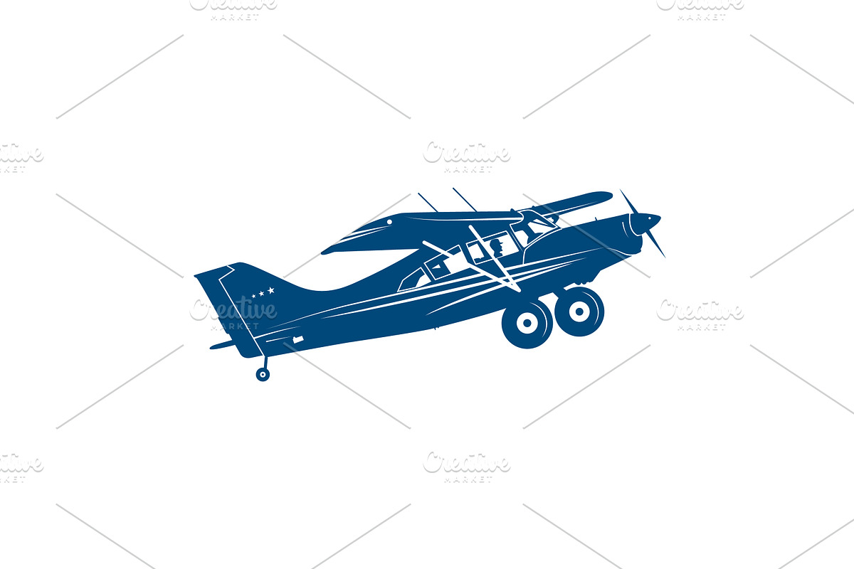 Flying air plane logo design, a Transportation Illustration by LogosDen