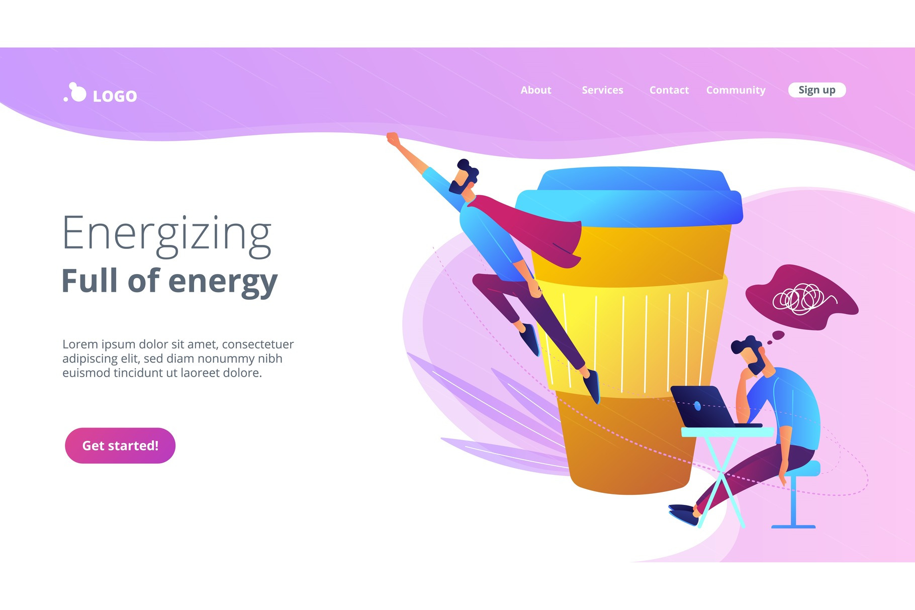 Coffee break concept vector, a Food Illustration by Visual Generation