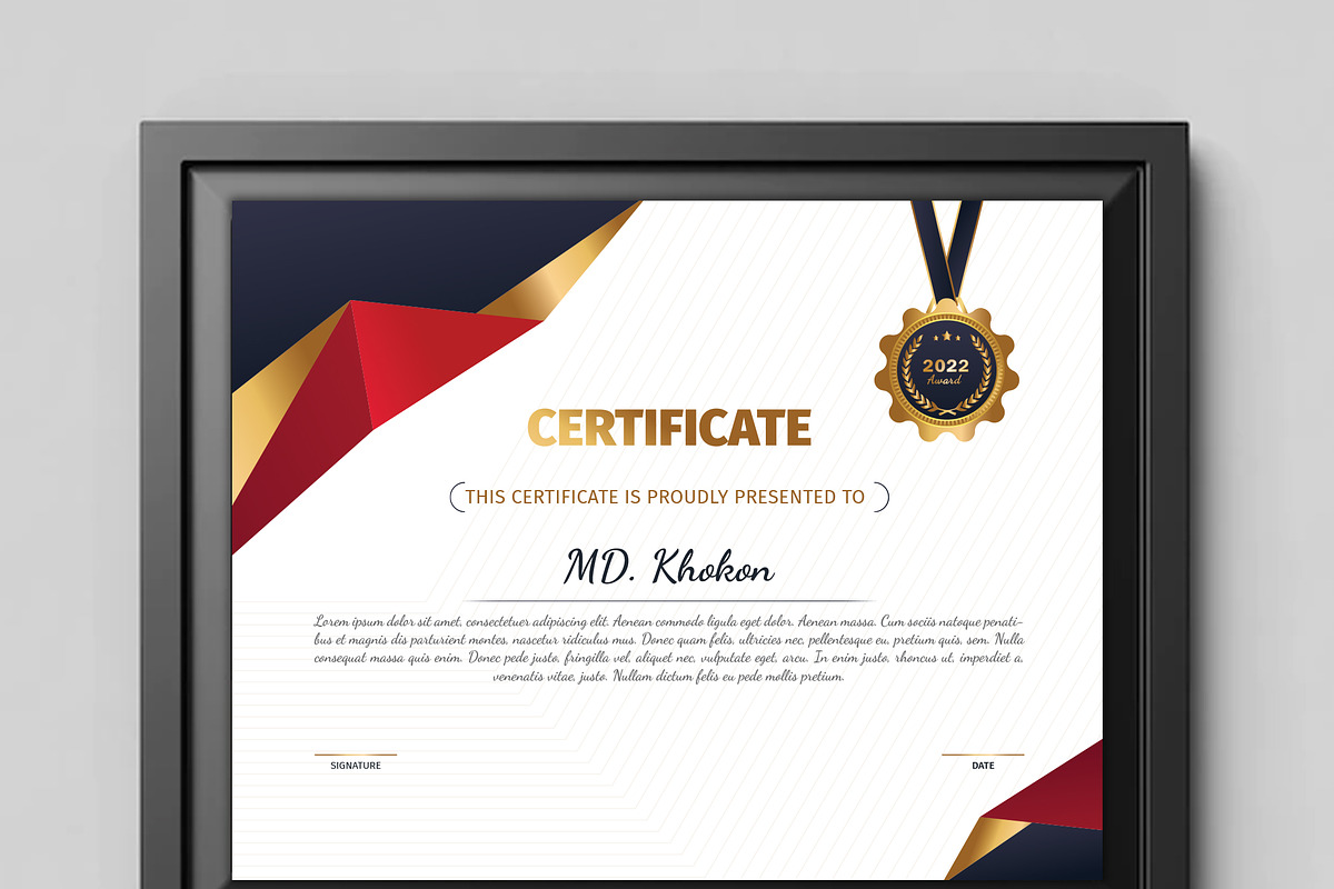 Simple Certificate Design Template, a Stationery Template by MRI STUDIO