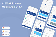 AI Work Planner Mobile App UI Kit, an UI Kit Template by Betush