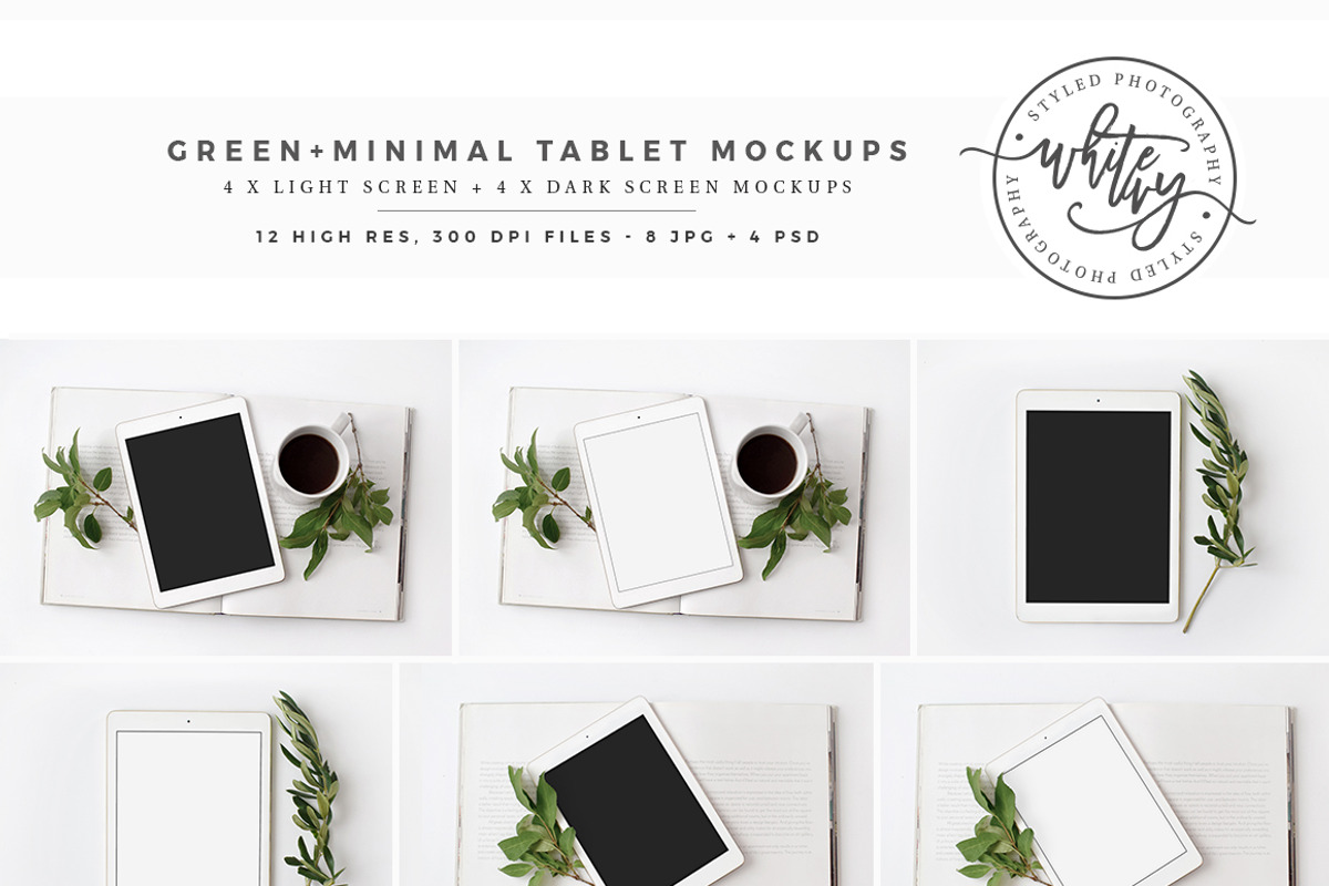 Green + Minimal Tablet Mockup Bundle, an iPad Mockup by WhiteIvy ...