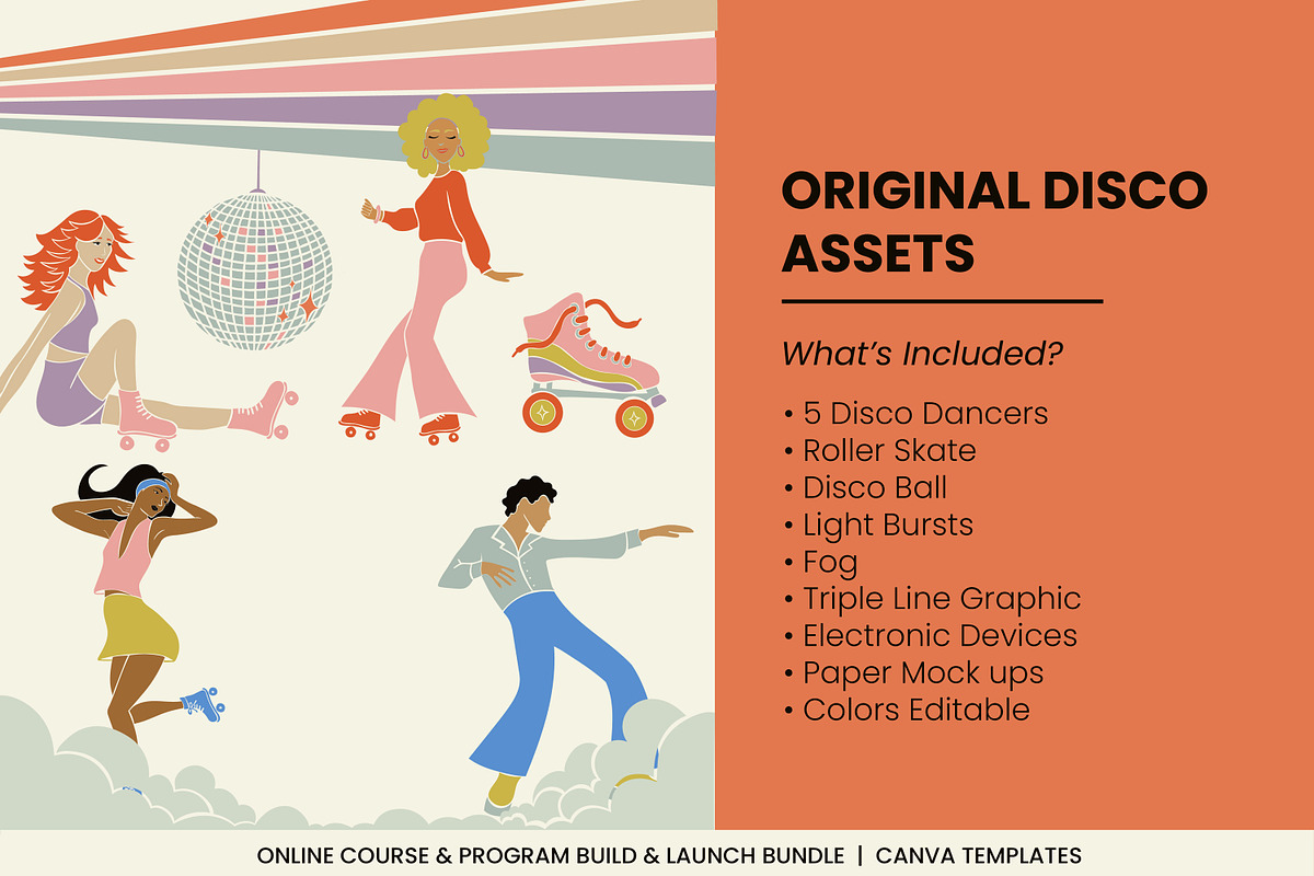 Retro Roller Disco Social Media Pack, a Social Media Template by ...