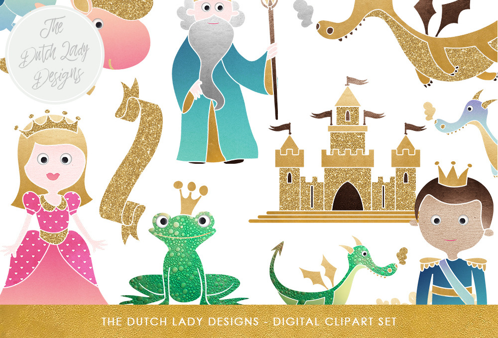 Fairytale Fantasy Clipart Set, an Illustration by The Dutch Lady Designs