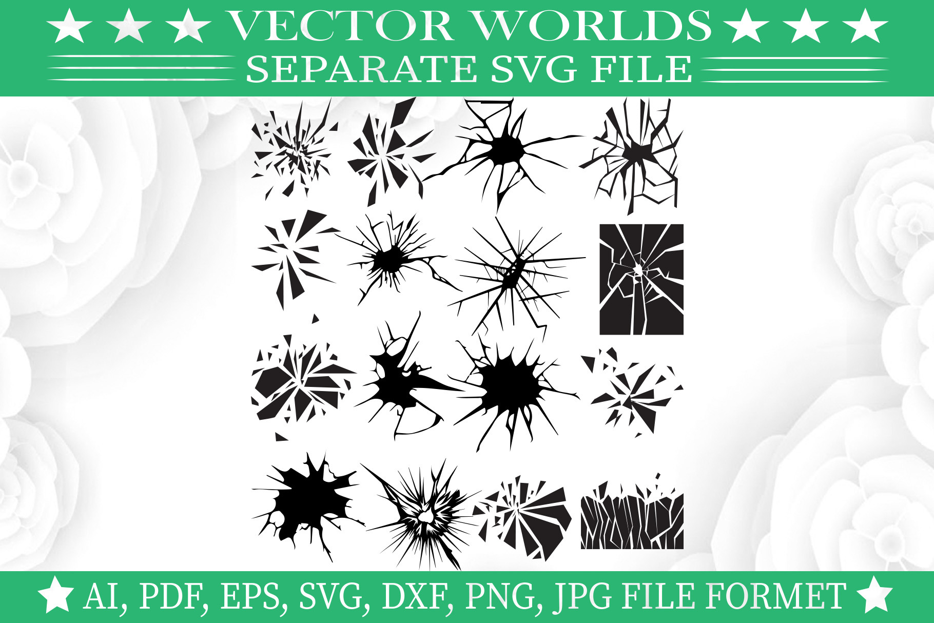 Glass Broken SVG, Glass Broker SVG, an Object Graphic by VectorWorlds