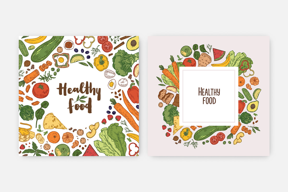 Healthy food bundle, a Decorative Illustration by Good Studio ...