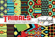 Aztec Digital Papers - Primaries, a Pattern Graphic by Scrapbook Gems