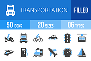 50 Transport Blue & Black Icons, an Icon by IconBunny