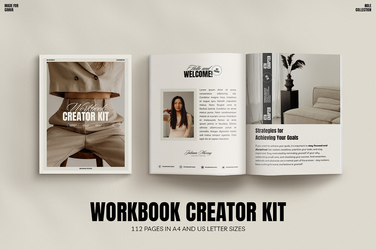 NOLE / 2in1 Ebook & Workbook Kit, a Magazine Template by Wildnun Studio