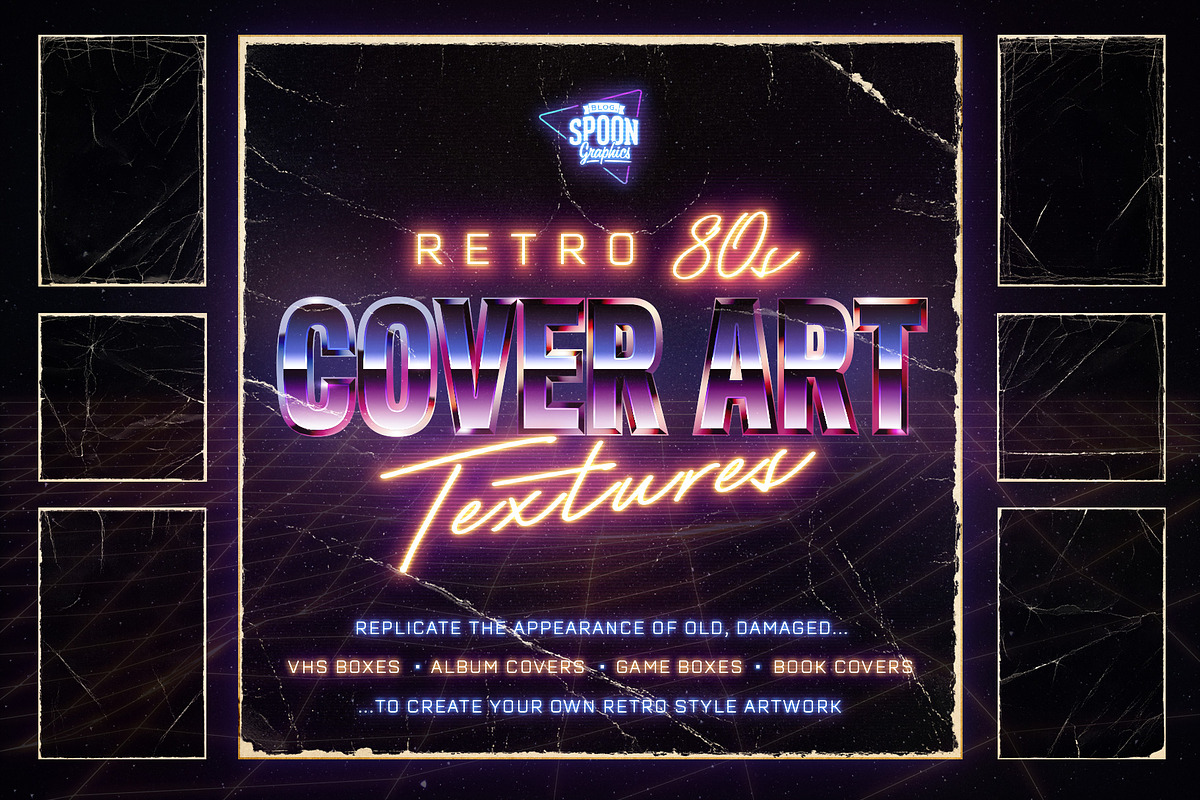 Retro 80s Cover Art Textures, a Texture Graphic by Spoon Graphics