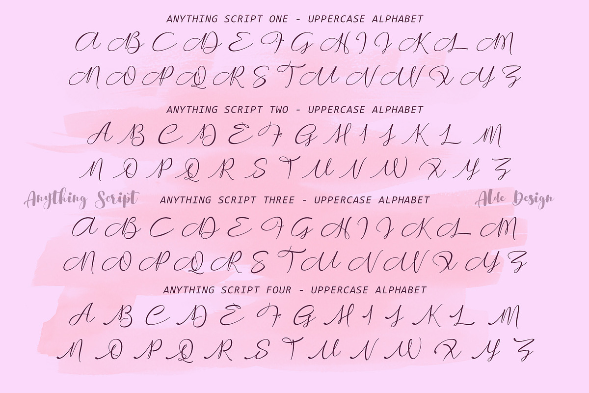 Anything Script || 8 Fonts, a Script Font by Aldedesign