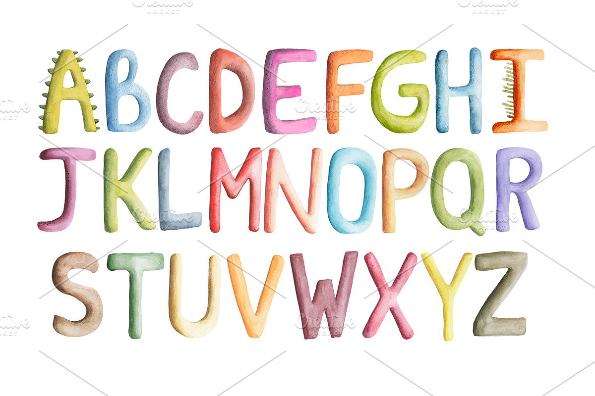 Watercolor Alphabet poster