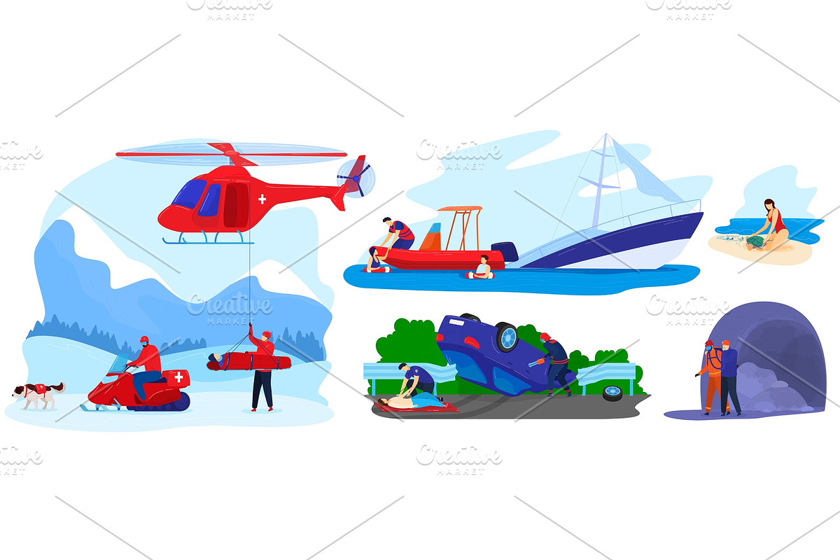 Rescue disaster vector illustration, an Object Graphic by ...