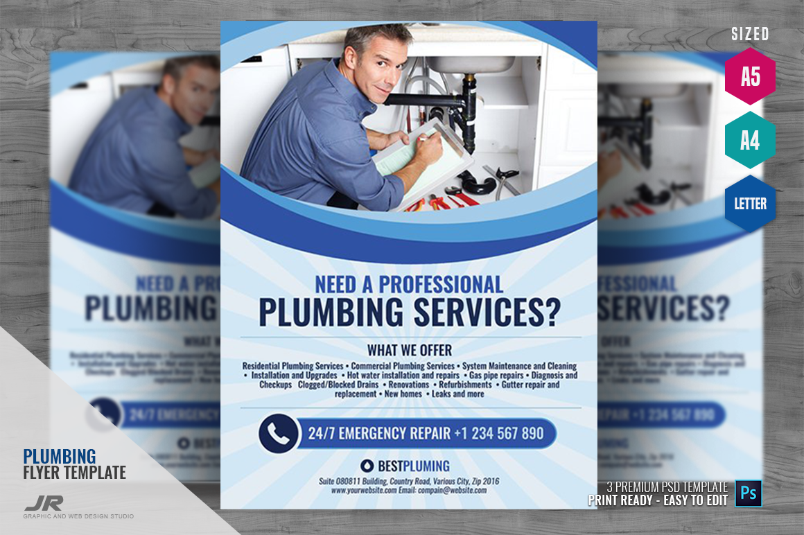 Plumbing Services and Promotional, a Flyer Template by PSDPixel ...