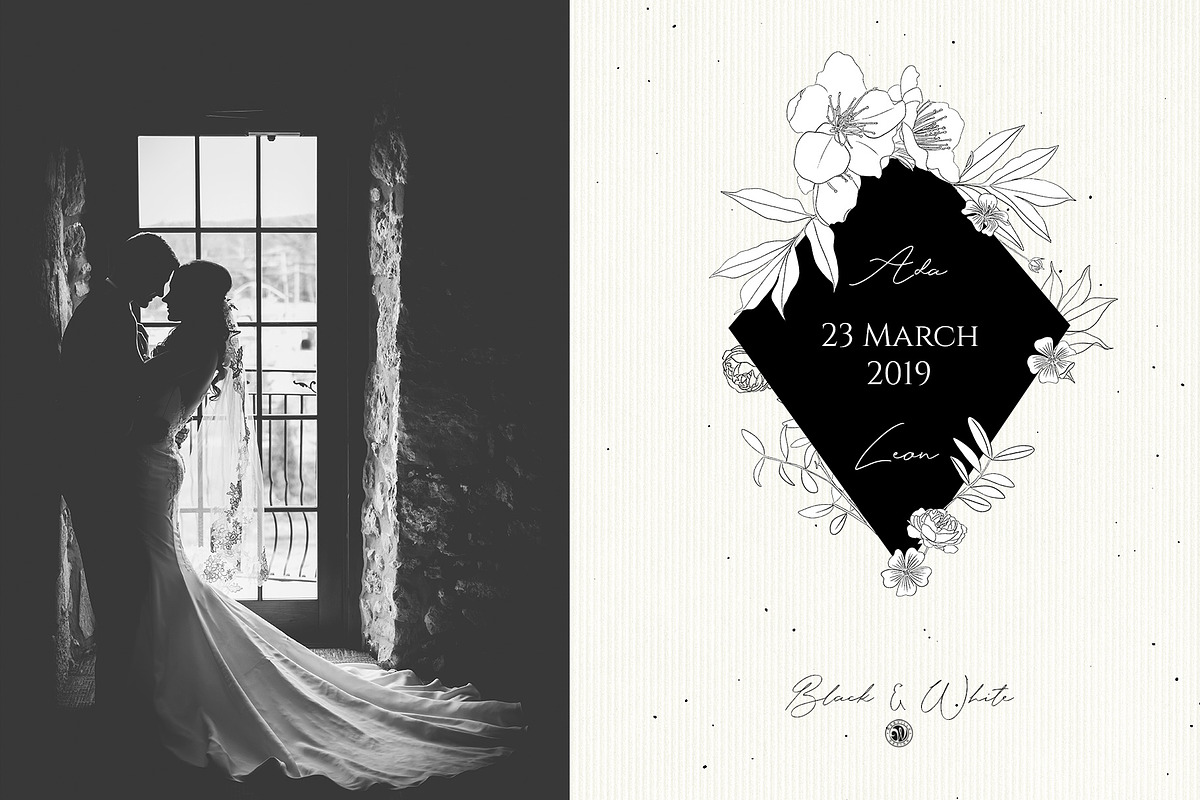 Black & White Floral Alphabet, a Decorative Illustration by Webvilla ...