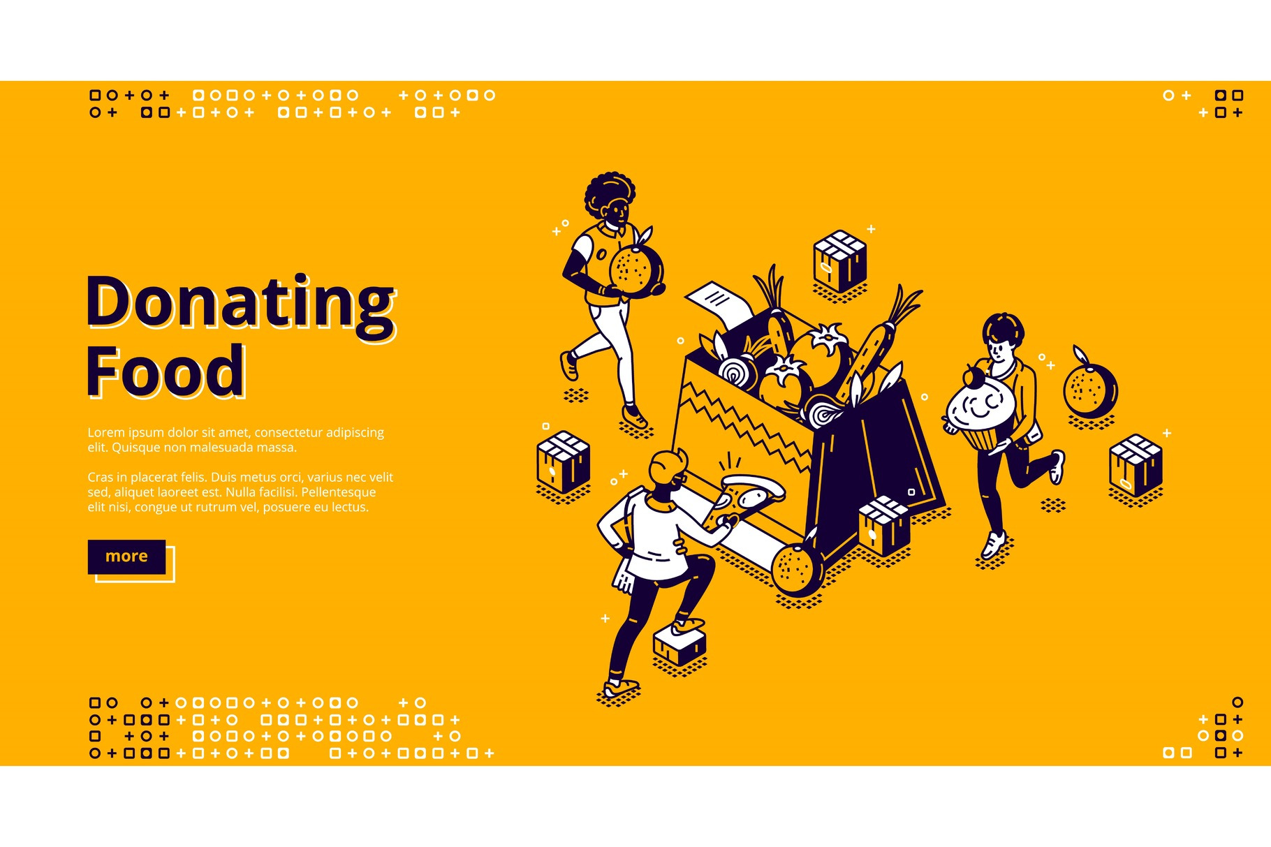 Vector banner of donating food, a Texture Graphic by art PVP - market