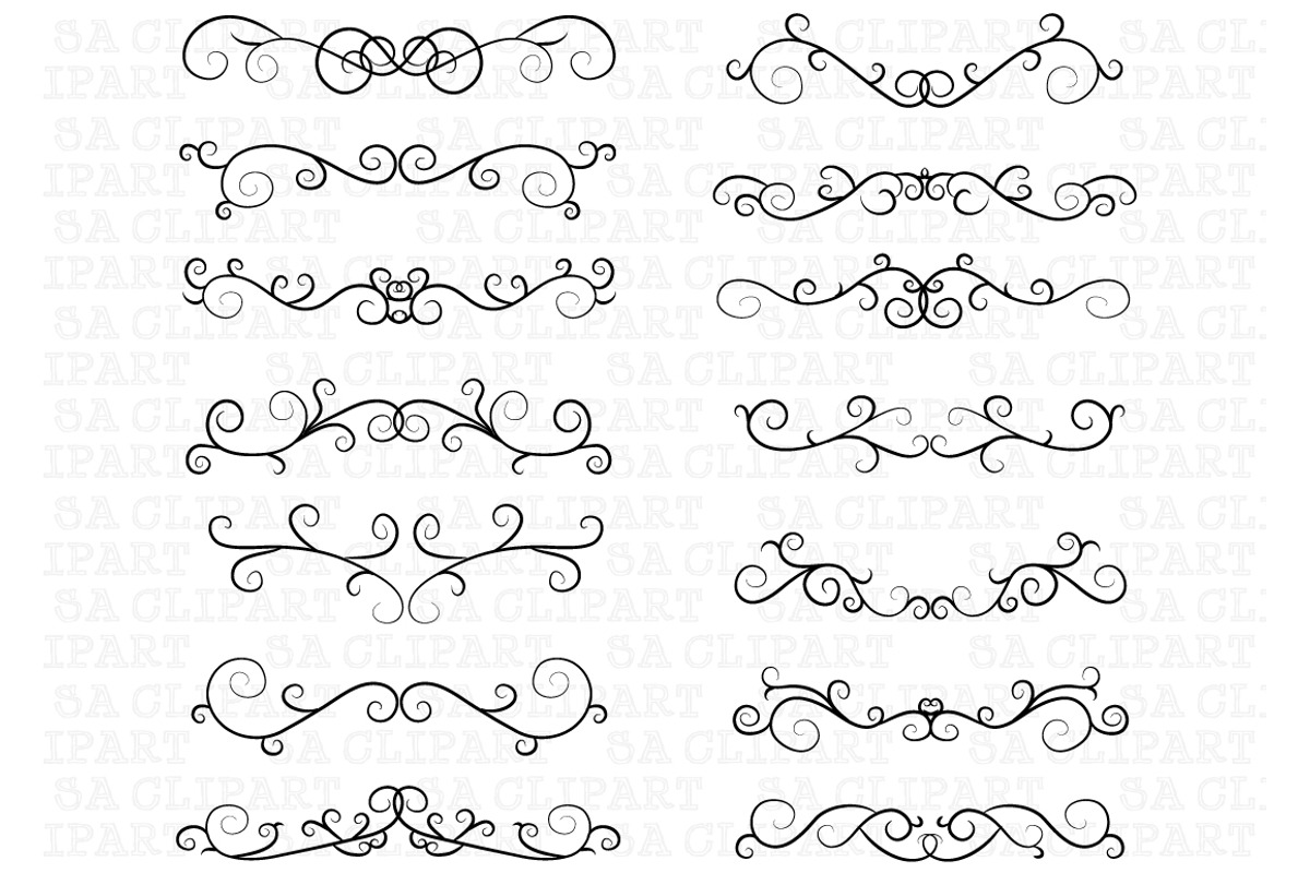Flourish Swirl Border Frame Clipart, an Illustration by SA ClipArt
