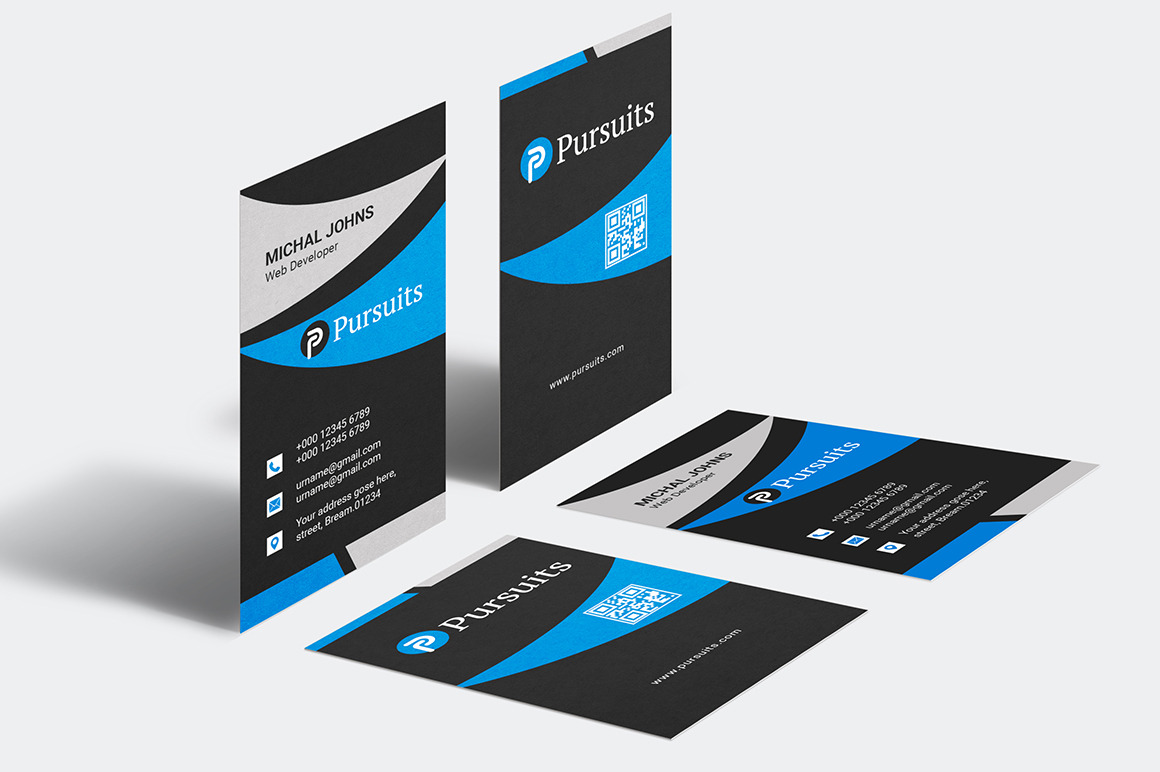 Portrait Business Card, a Business Card Template by UI_Expert