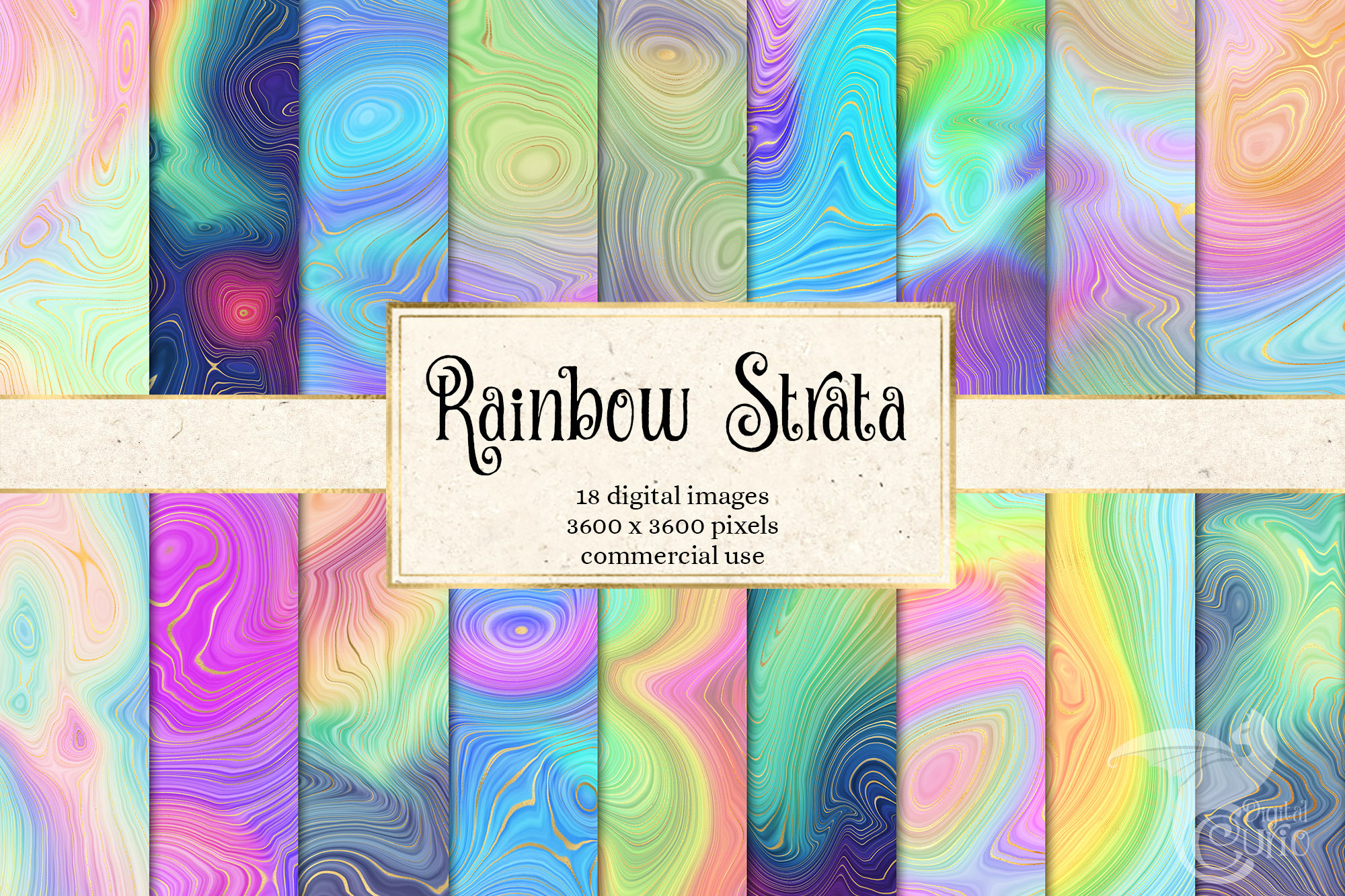 Rainbow Strata Textures, a Texture Graphic by Digital Curio | Creative ...