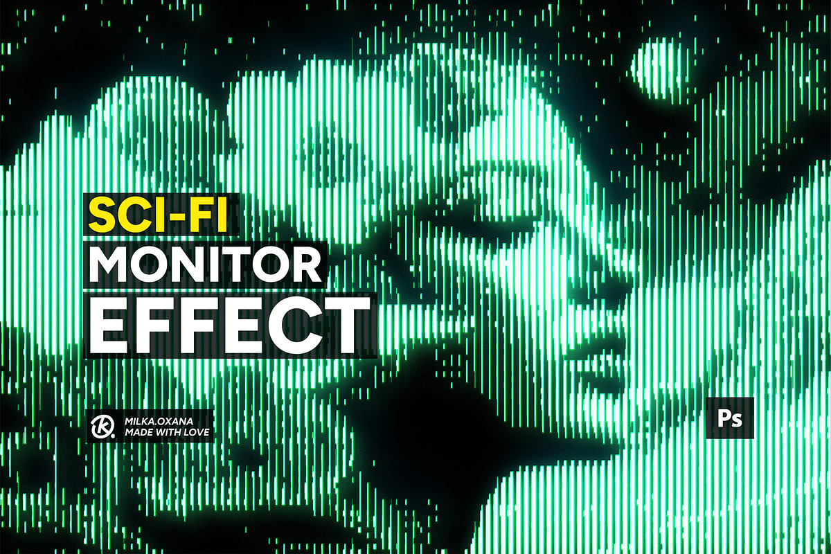 Retro Sci-Fi Matrix Monitor Effect | Creative Market