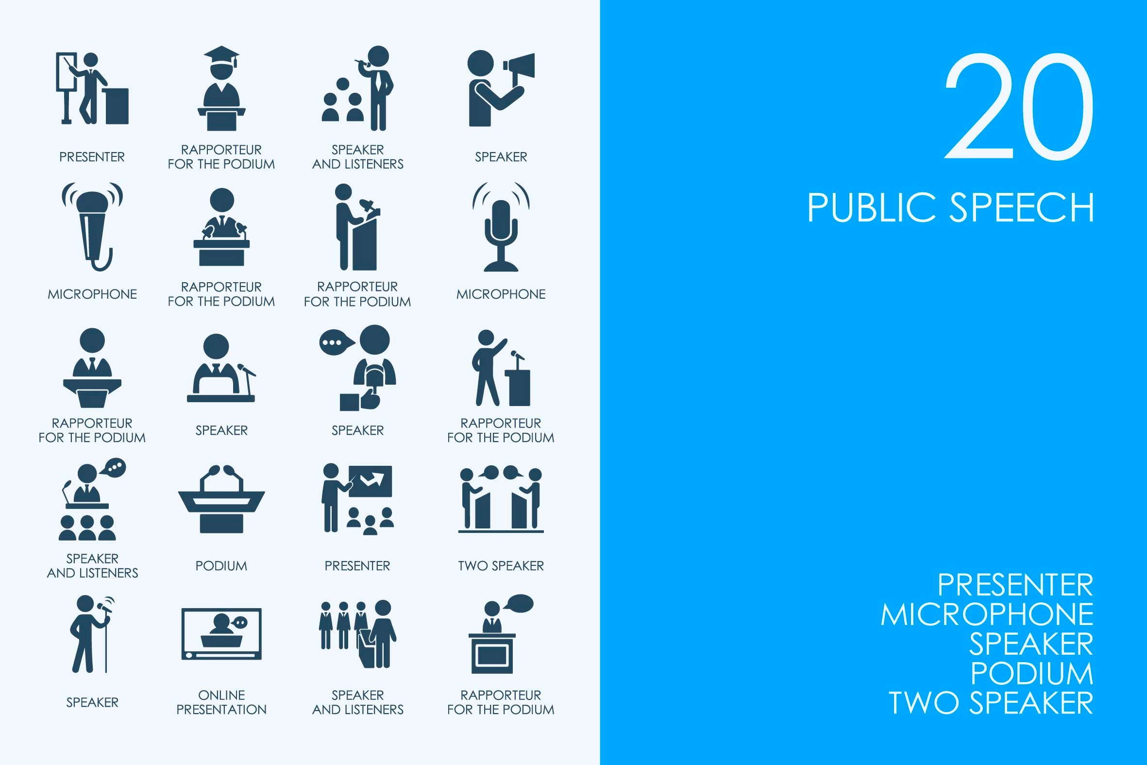 Public speech icons, an Icon by Palau