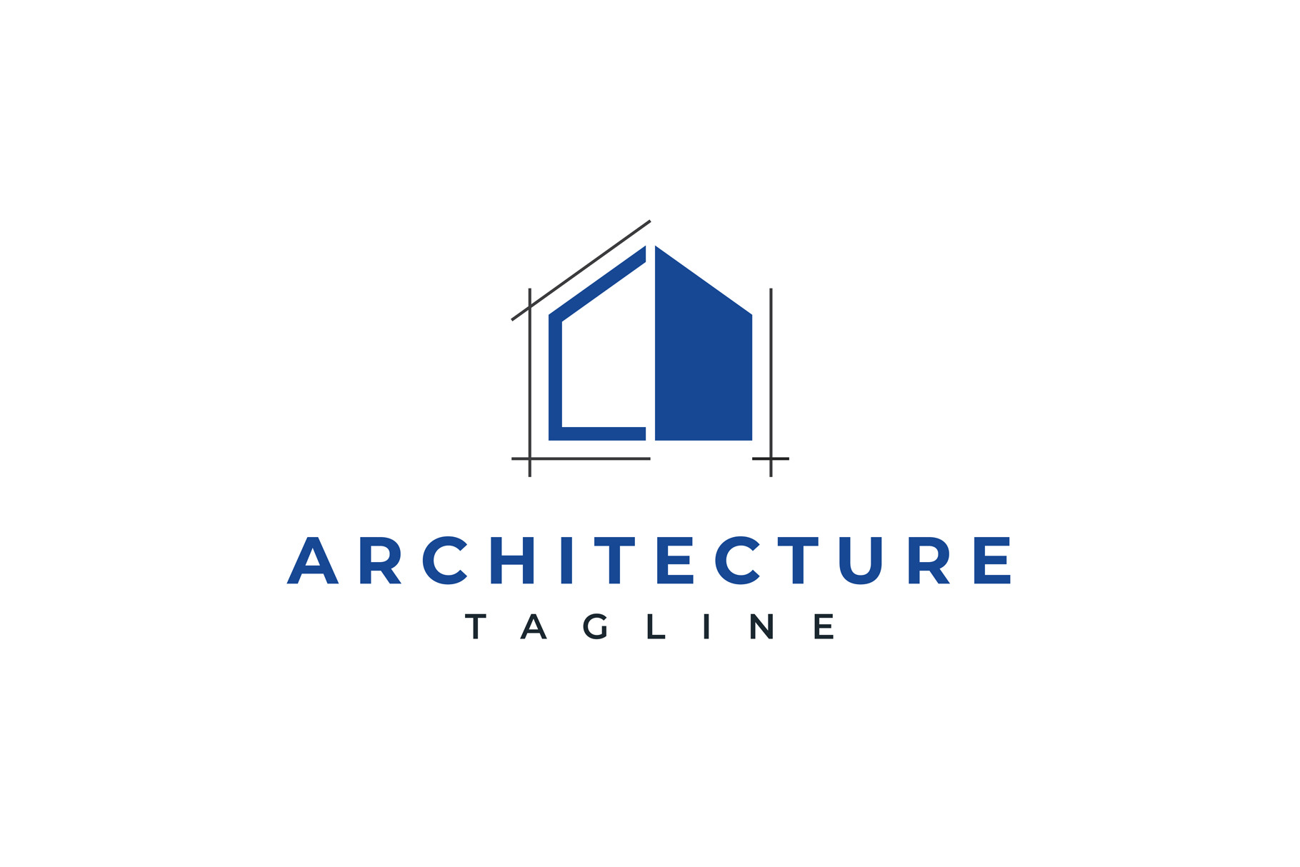 Architecture Blue House Construction, a Branding & Logo Template by ...