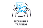 securities trading thin line icon, sign, symbol, illustation, linear ...