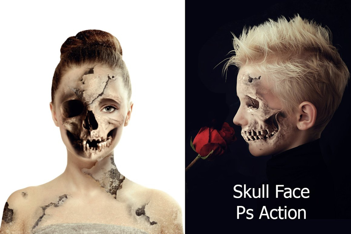 Skull Face Ps Action, an Action Add-On by ArtPlanet