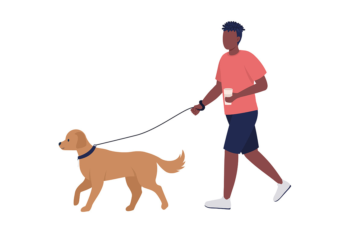 Man walking dog on street characters, an Animal Illustration by IMG ...