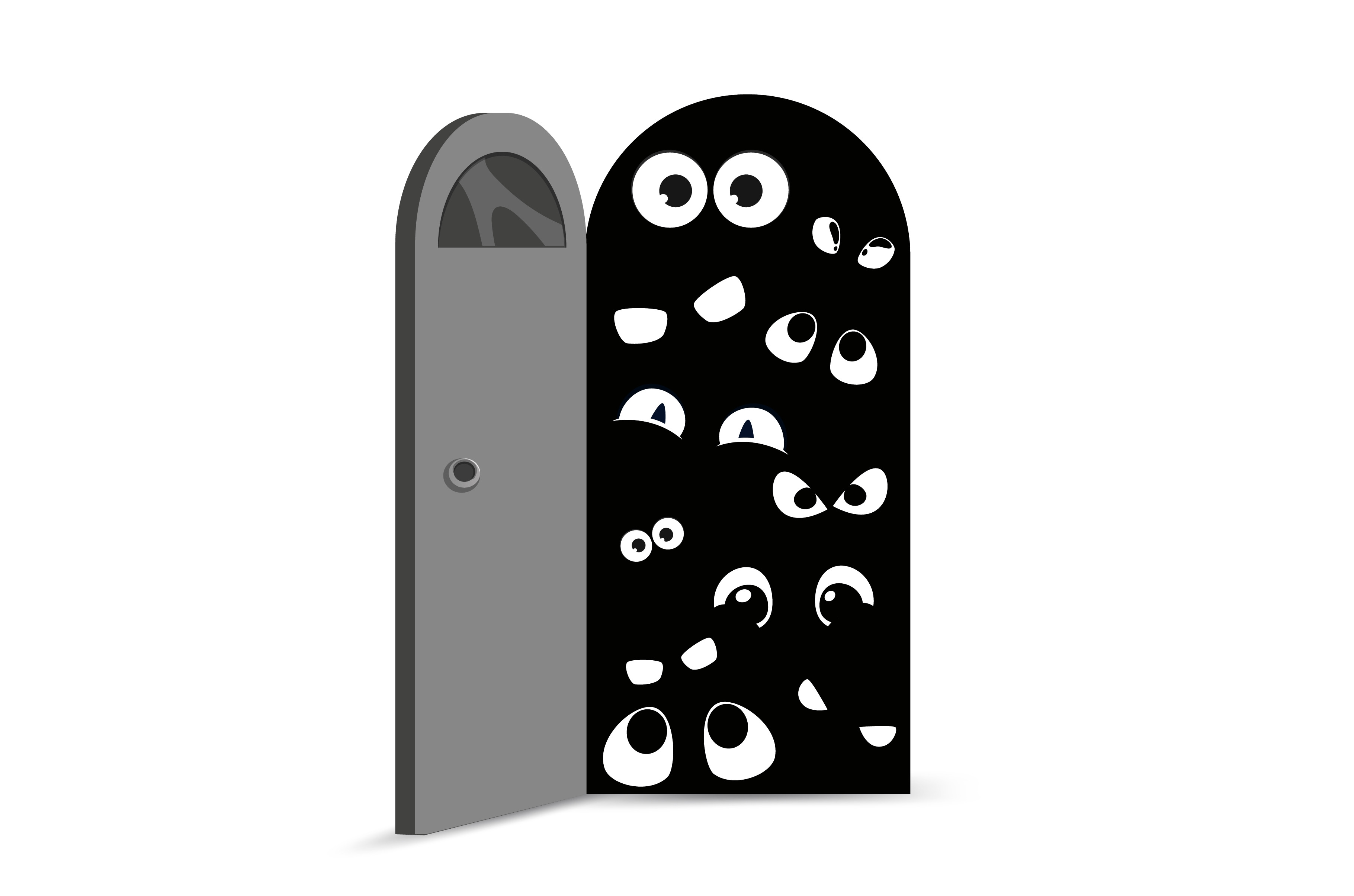 Halloween door monsters, an Illustration by Vector Tradition
