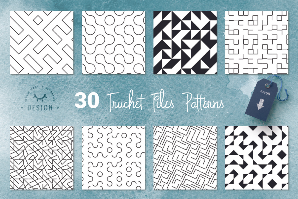 Truchet Tiles - Geometric Patterns, a Pattern Graphic by WBS Design | Creative Market